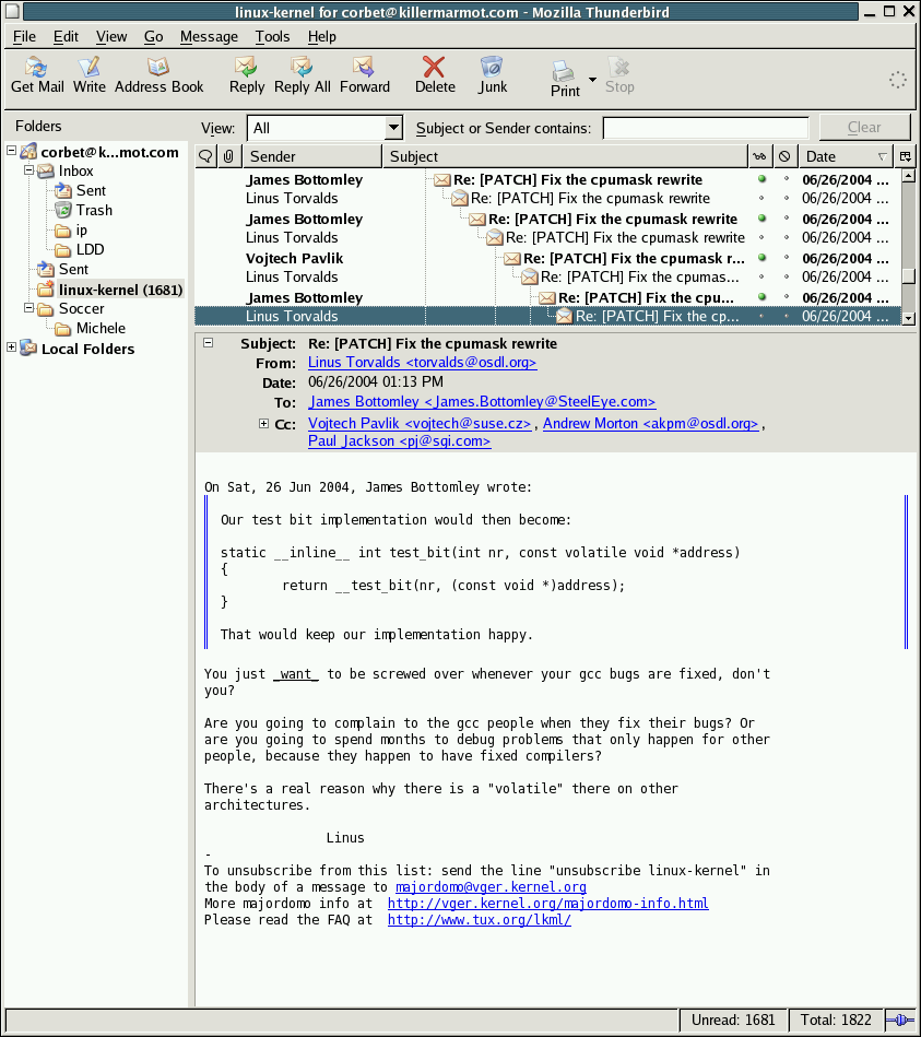 Thunderbird screenshot [LWN.net]