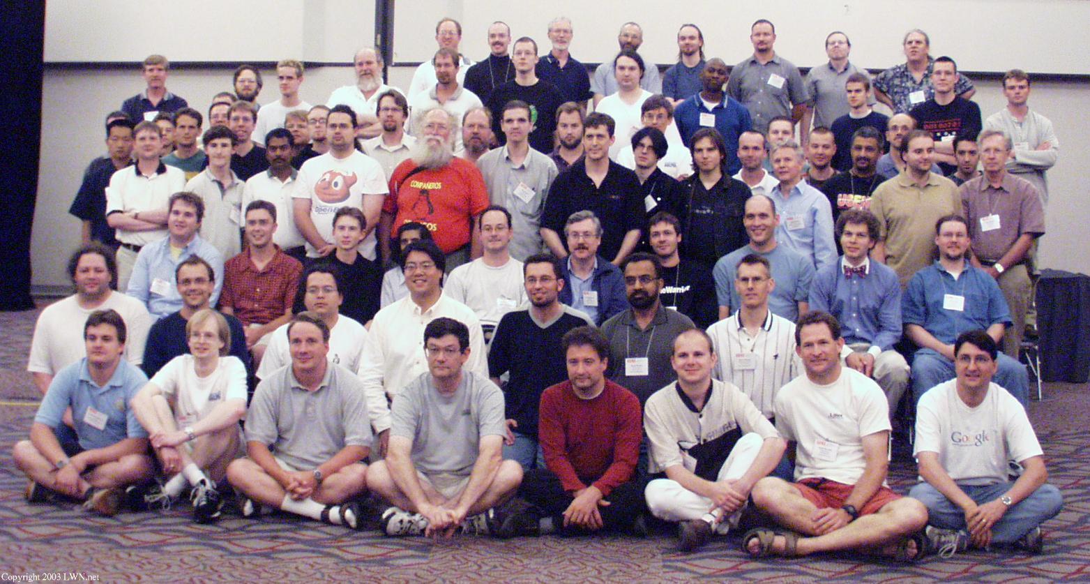2003 Kernel Summit group photo [LWN.net]